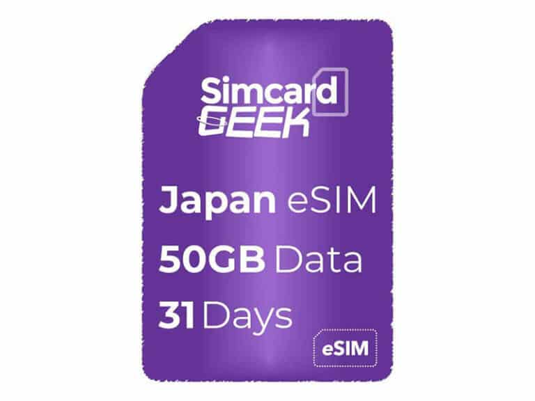 Japan eSIM | 50GB Data | 31 Days | JPY ¥4,900 | SIM Card Geek